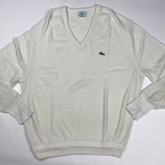 Izod | Sweaters | Vintage Izod Lacoste V Neck Pullover Sweater Jumper Mens Xl Acrylic Made Usa ...